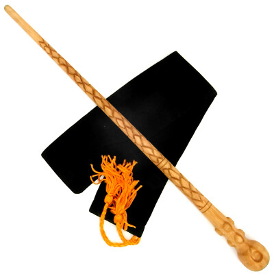 15.75" Hand Carved Almond Wood Prof. Moody Magic Wand Wizard Wicca w ...