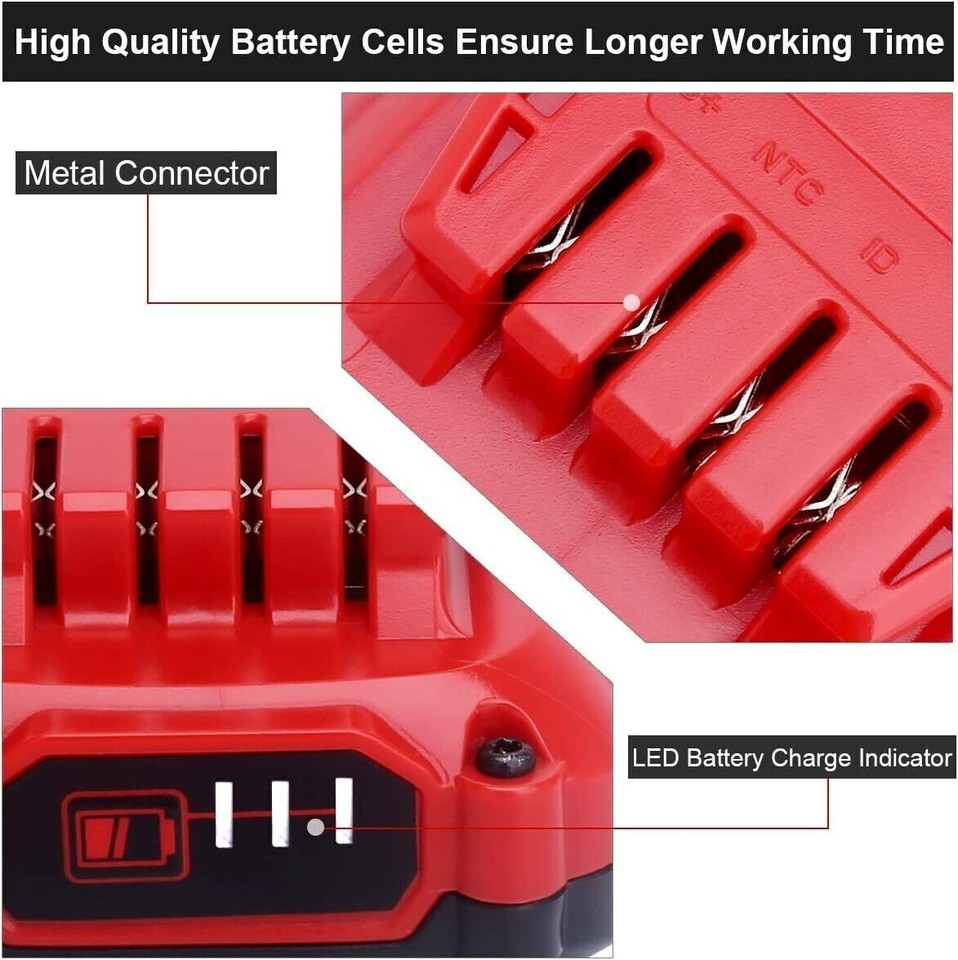 2PACK FOR Craftsman V20 20 Volt MAX Lithium ION Battery CMCB204 CMCB202 ...