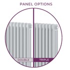 White Traditional Horizontal Radiator 3 Column Triple Panel Rad ...