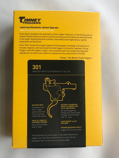 Timney Triggers 301 Featherweight Deluxe Mauser 98 Rifle Trigger for ...