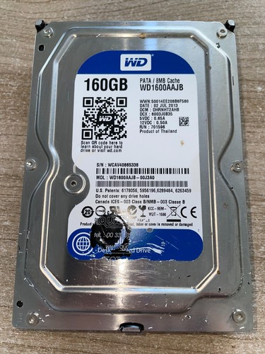 Disque dur IDE Western Digital 160Gb PATA Cache 8Mb modèle WD1600AAJB ...