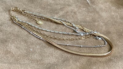 Claire’s 4 Strand Chain Necklace Gold Tone Silver Tone 4 Types Of Chain ...