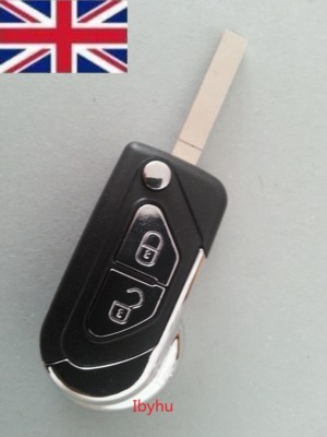 Fits Citroen DS3 Remote Flip Key 2 Buttons Fob Case + Uncut Blade ...