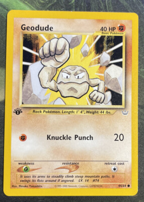 1st Edition Geodude 44/64 - Neo Revelation - Near Mint | eBay