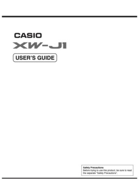 Users Guide & Intruction Manual for Casio VJ/DJ Controller - Model XW ...