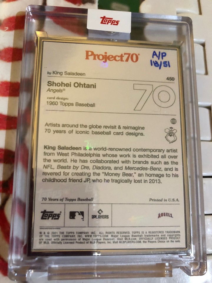 2021 Topps Project 70 1960 Shohei Ohtani by King Saladeen 450 Artist Proof 18/51 | eBay
