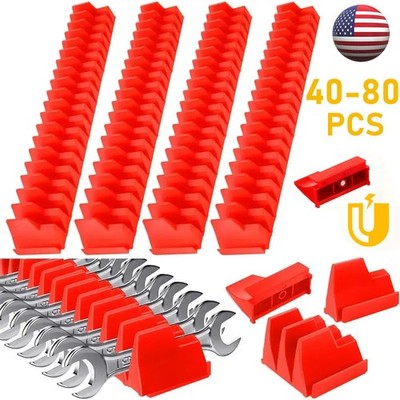 40-80PCS Magnetic Modular Wrench Organizer Compact Tool Storage Slots ...
