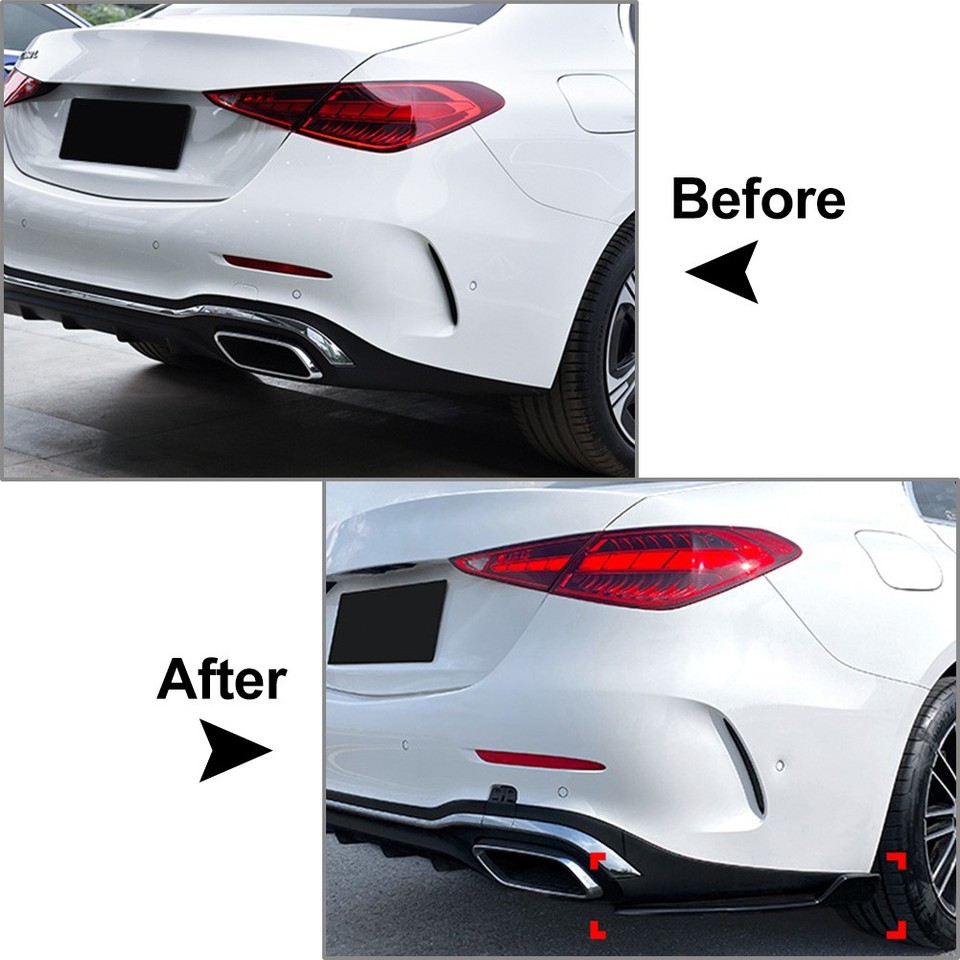 Rear Bumper Lower Side Corner Spoiler Splitter Lip Diffuser Cover Fit ...