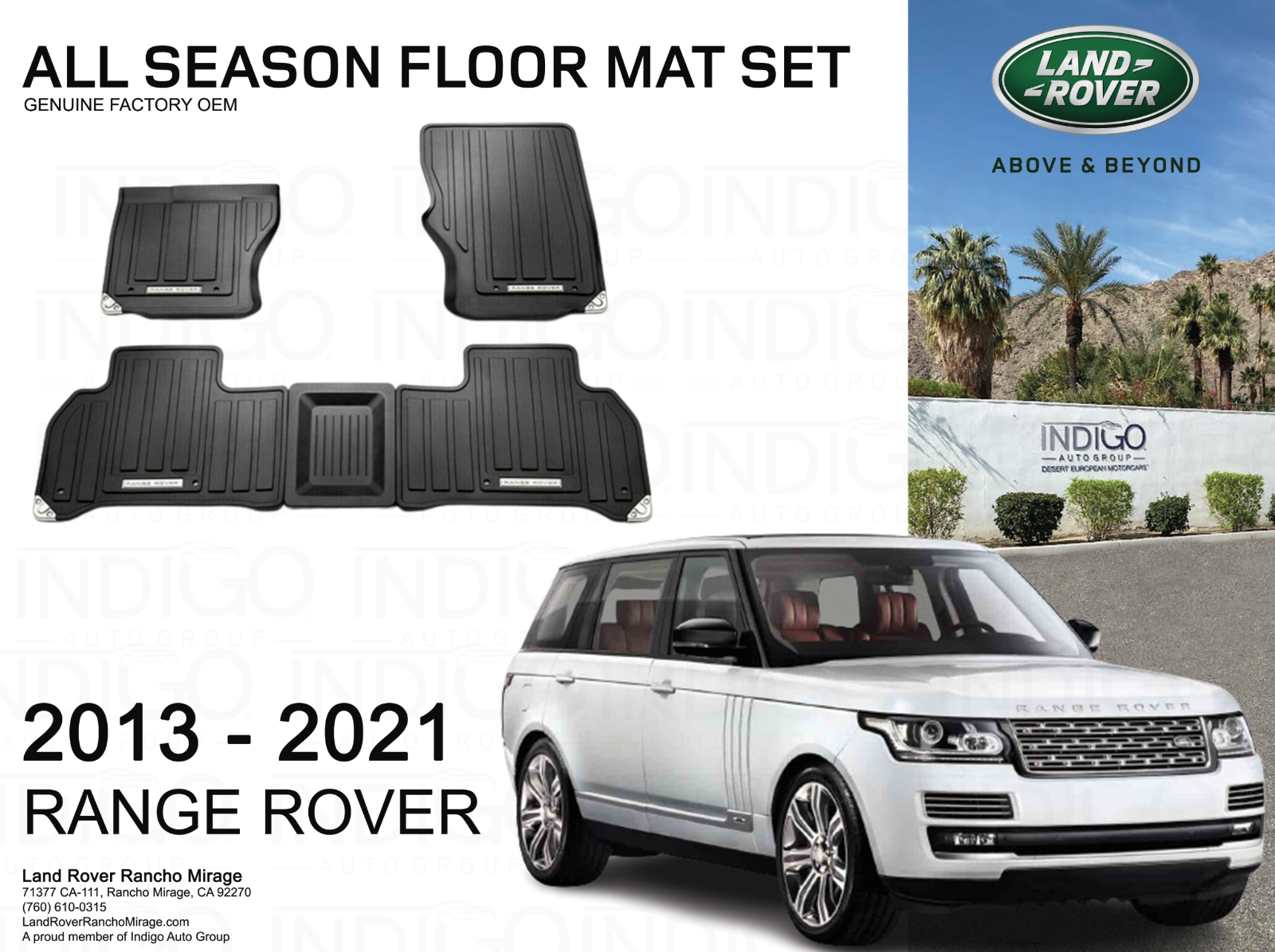 RANGE ROVER RUBBER ALL-SEASON FLOOR MATS (SWB) UP TO VIN ENDING ...