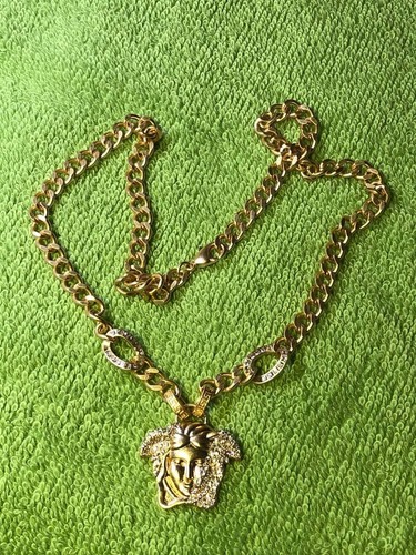 Versace Gold Rope Chain Charming Medusa Pendant Necklace | eBay