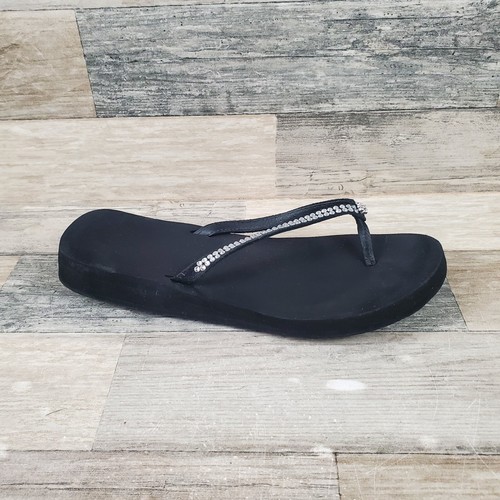 Yellow Box Jello Womens Flip Flops Sz 10 M Black Rhinestone Slip-On ...