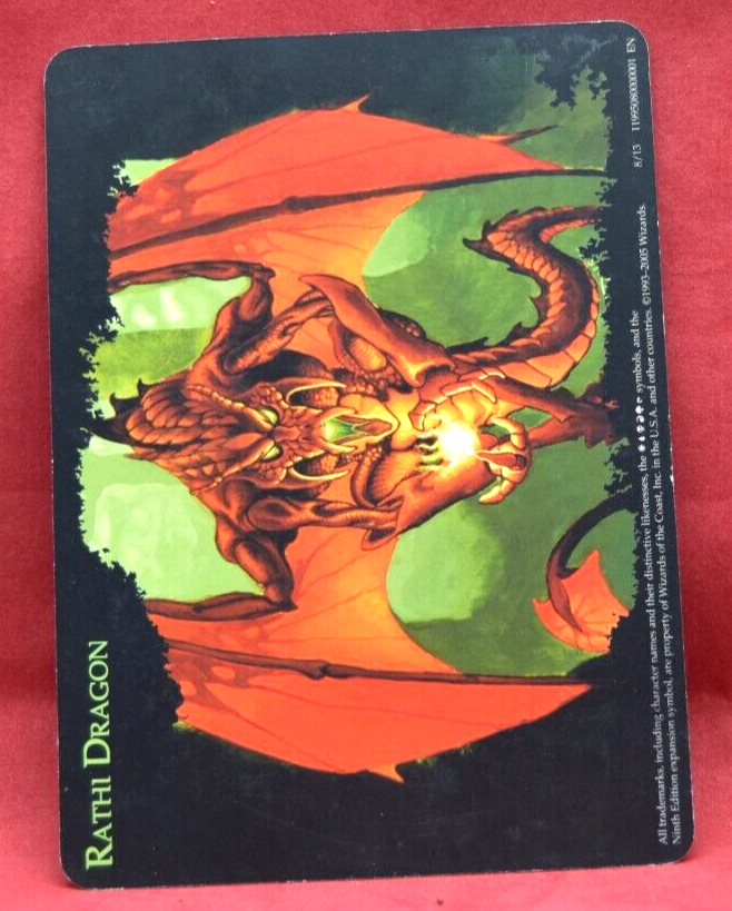OVERSIZED Rare Rathi Dragon 9th Edition Block Magic the Gathering TCG ...