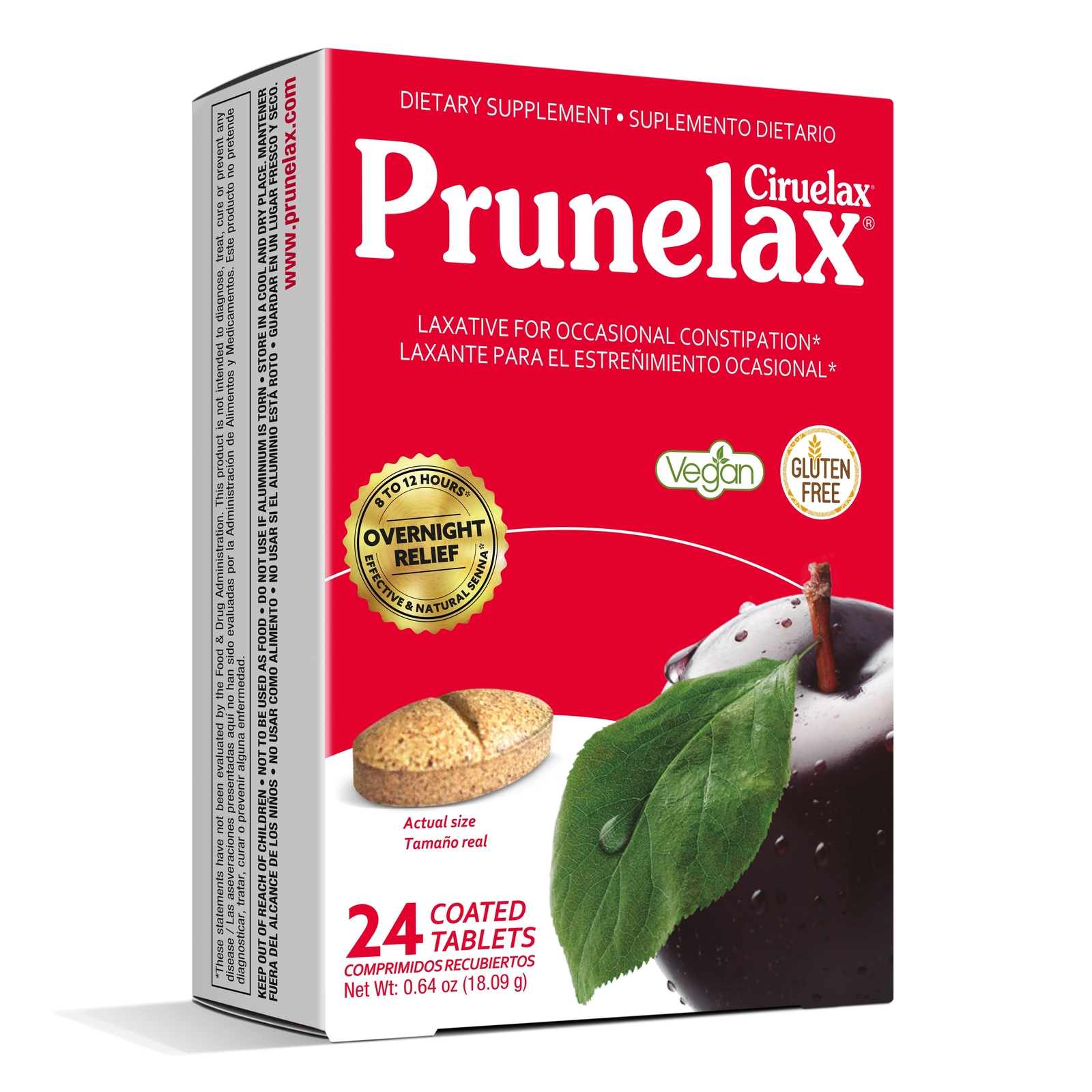 Prunelax Ciruelax Laxative Regular Strength Tablets for Constipation - 24ct