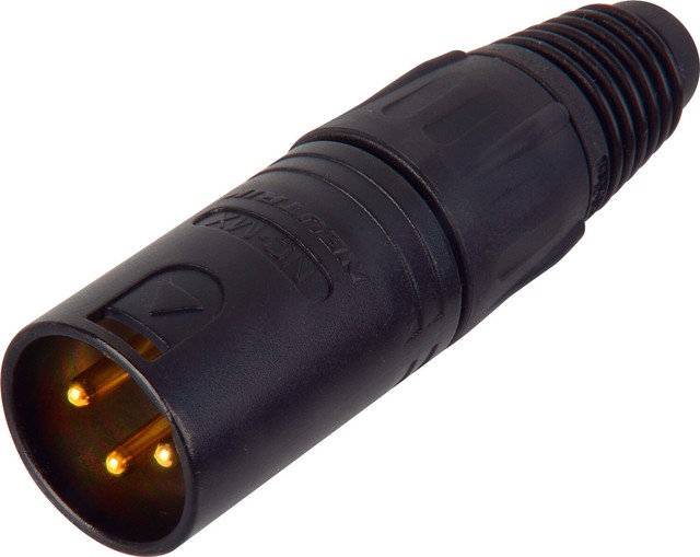 Neutrik NC4MX-B 4 Pin XLR Male Black Gold Connector (NEUNC3MXB) for ...