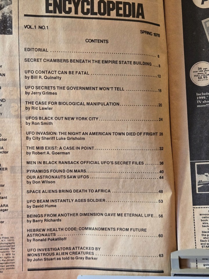 Official UFO Magazine Encyclopedia Spring 78 | eBay