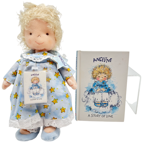 TY Angeline Angel Plush Doll Blue Nightgown Dress Tag Booklet Attached ...