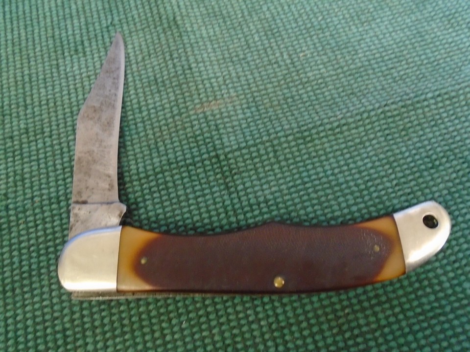VINTAGE SCHRADE USA OLD TIMER 125OT MUSTANG FOLDING HUNTER KNIFE DELRIN ...