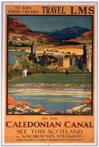 Vintage On the Caledonian canal - LMS Art Railway Travel Poster A1/A2 ...