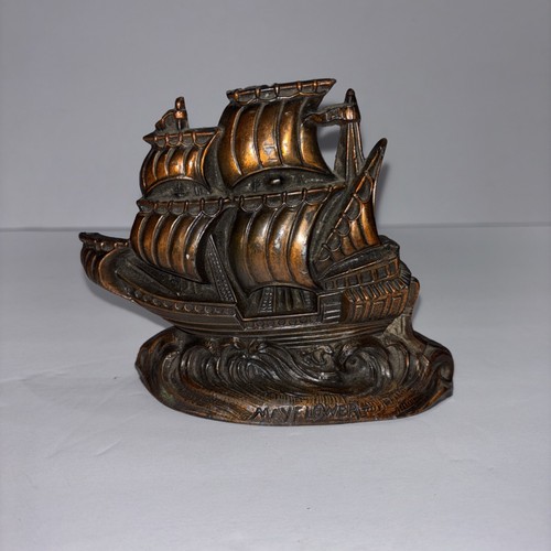 Bronze mayflower Ship bookend Paperweight Decor Heavy | eBay