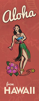 Hawaii Travel Advertisement Poster Hawaiian Vintage Retro Reprint Ready ...