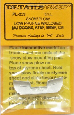 HO Scale Details West PL-235 2nd Generation Low Profile Snow Plow w ...