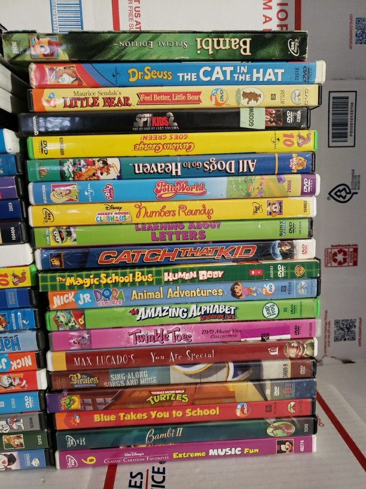 Lot Of 40 Fye Wholesale Blowout DVD Kids Animated Movies Disney Nick Jr ...