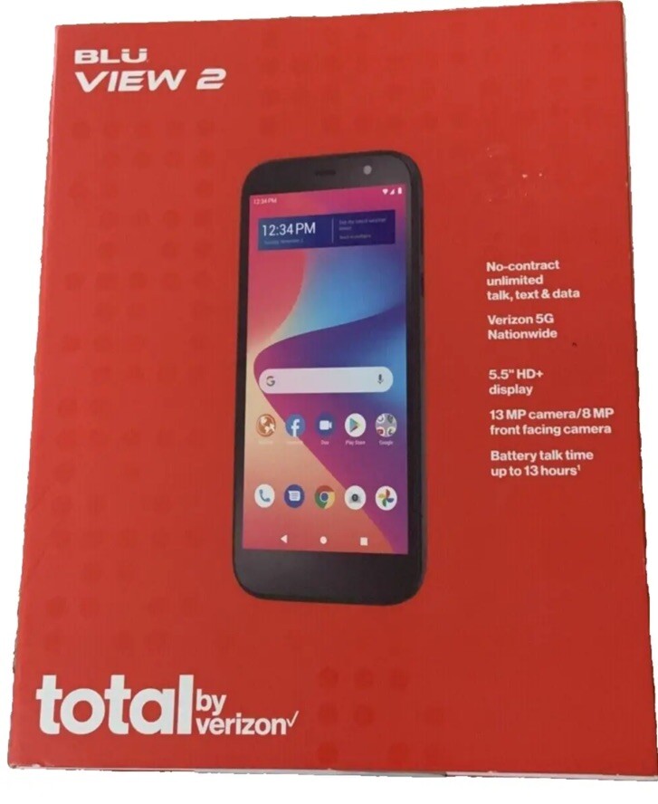 Total by Verizon BLU View 2, 32GB, Black - Prepaid Smartphone (Locked ...