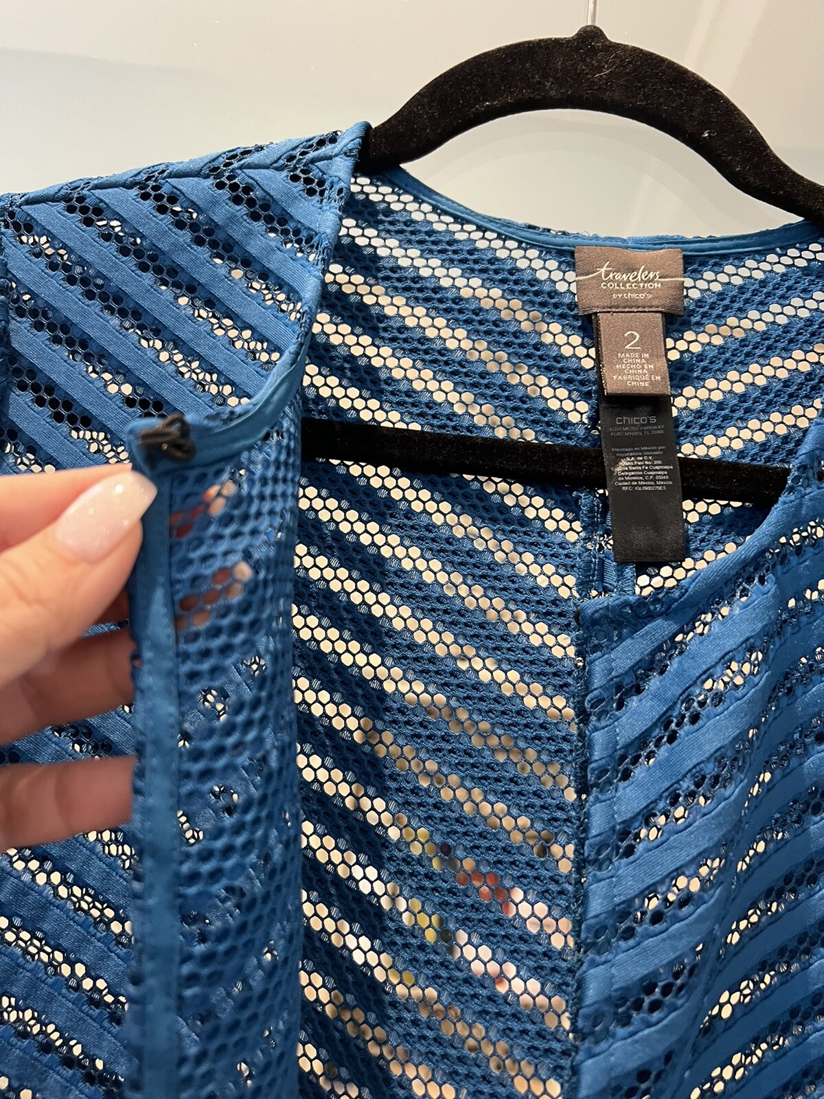 Chicos Travelers Classic Easy open weave mesh Jacket Size 2 NEW!!! | eBay