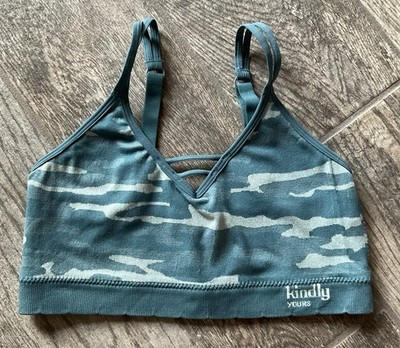 New Kindly Yours Seamless Bralette Sports Bra Size L Blue Camouflage | eBay