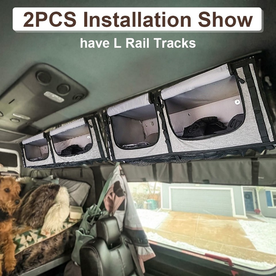 2Pcs RV Overhead Soft-Sided Storage Cabinet Bag Universal For Mercedes ...