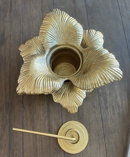 Chatsworth Gold Botanical Leaf Gel Fuel Tabletop Fire Bowl & Snuffer In ...