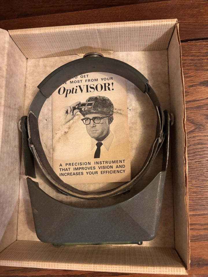 1970s Vintage OptiVISOR DA-5 Optical Glass Magnifier Headband USA ...