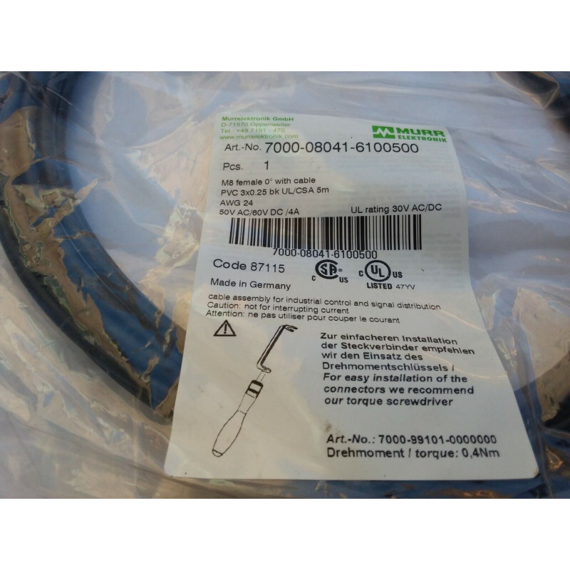 Cable para Sensor M8 Murrelektronik 7000-08041-6100500 | eBay