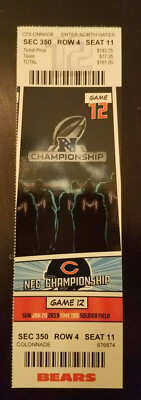 CHICAGO BEARS- NFC CHAMPIONSHIP Phantom ticket stub | eBay