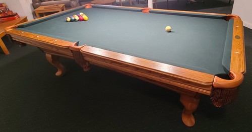 8ft Olhausen Slate Pool Table W/Rack, Cues & Balls - Outstanding ...