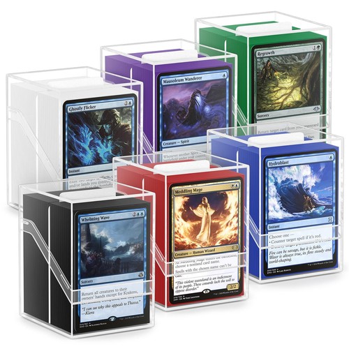 6 Pack Card Deck Boxes Clear Commander Deck Case with 600Pcs Card ...