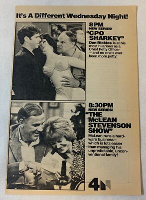 1976 NBC tv ad ~ CPO SHARKEY Don Rickles+blow up doll, McLEAN STEVENSON ...