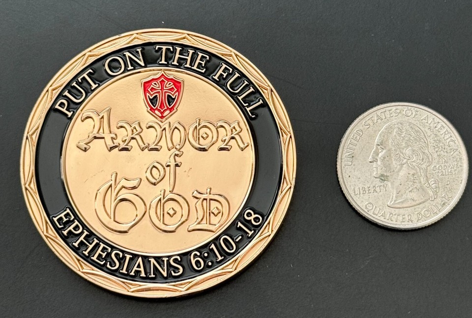 Ephesians 6:10-18 Armor of God Belt helmet Medal Challenge Coin Token ...