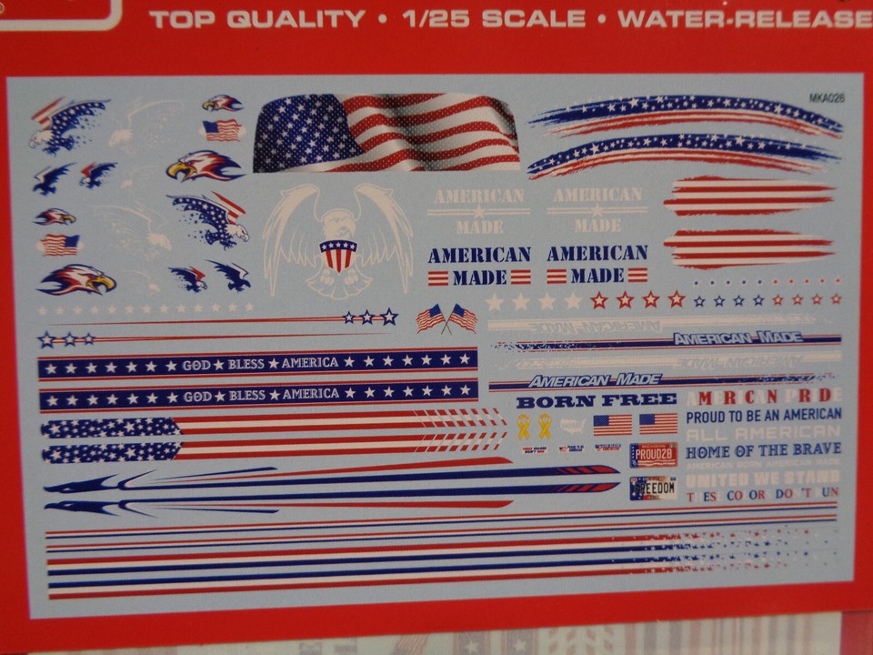 AMT #MKA026 1/25 SCALE ALL AMERICAN GRAPHICS CUSTOM DECALS NEW IN ...
