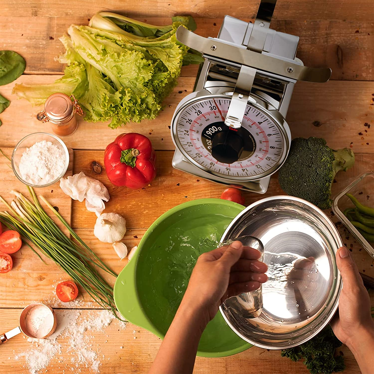 Precise Portions Analog Food Scale - Stainless Steel, Removable Bowl ...