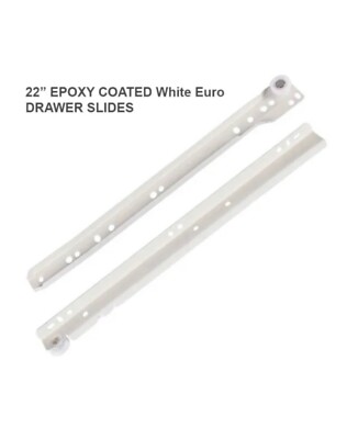 22” White Epoxy Coated White Drawer Slides - Kitchen Cabinet - COMBINED ...