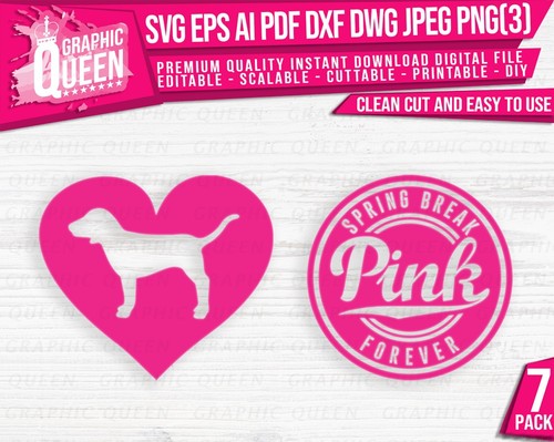 Love Pink BUNDLE logo digital file SVG Victoria Secret printable ...