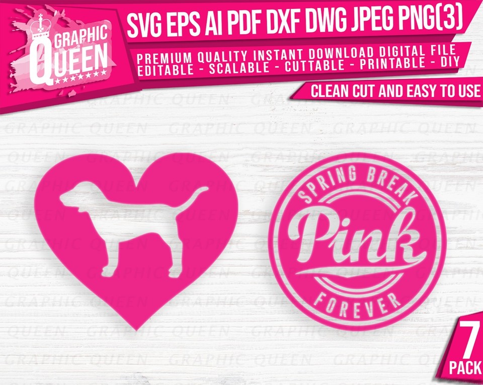 Love Pink BUNDLE logo digital file SVG Victoria Secret printable ...
