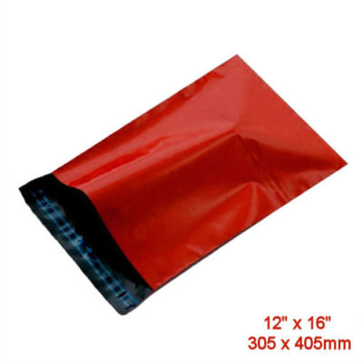 100 Bright RED Mailing Postage Parcel Bags Medium 305x405mm Self Seal ...