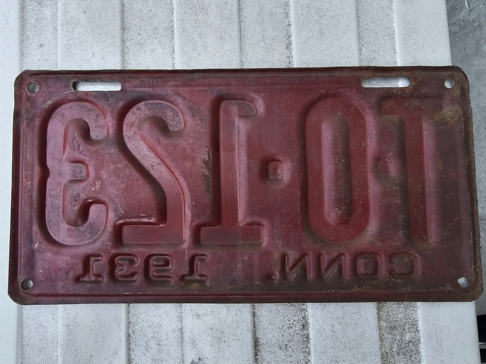 Ct Conn 1931 Temporary Omni Bus RARE Vintage License Plate LOW # | eBay