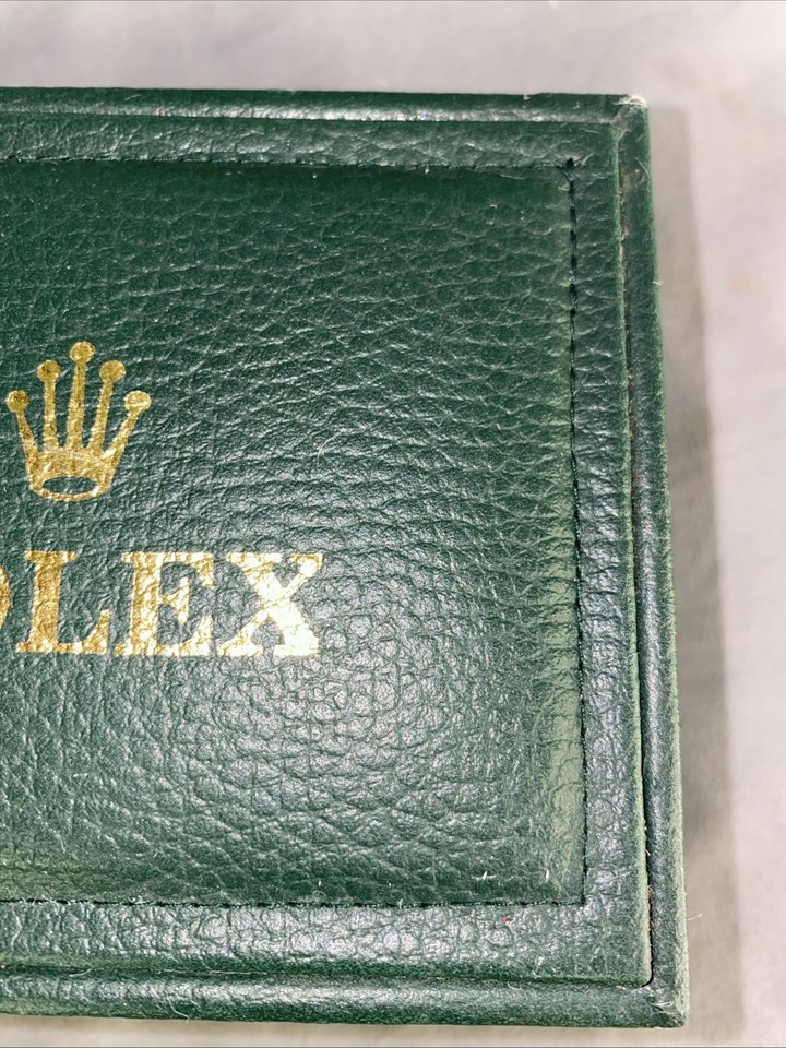 Vintage Wooden Rolex Watch Box with Green Faux Leather Covering | eBay