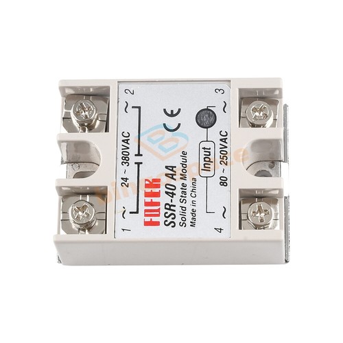 40A 250V SSR-40AA Solid State Relay Module AC80-280V to AC90-480V For ...