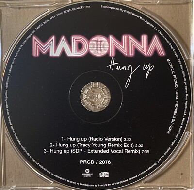 MADONNA Hung Up 2005 Warner Music ARGENTINE PROMO Seulement CD Single ...
