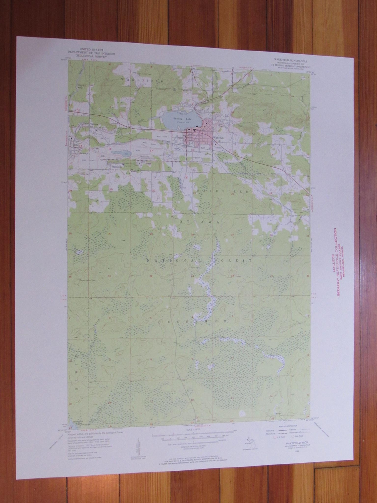 Wakefield Michigan 1957 Original Vintage USGS Topo Map | eBay