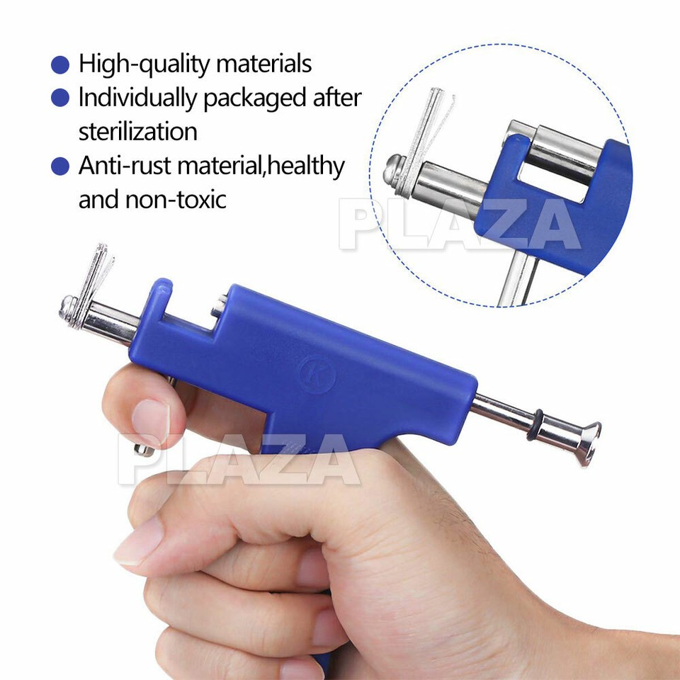 Stainless Ear Piercing Gun Steel Body Piercing Tool Kit Ear Nose Navel ...